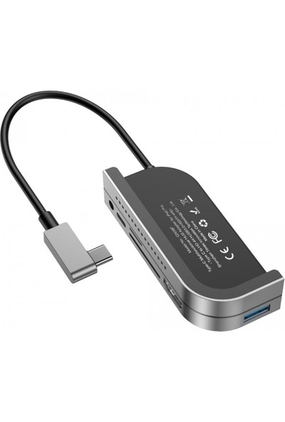 Baseus CAHUB-WJ0G Bend Angle No.7 HDMI USB 3.0 USB 6in1 USB Type C Adaptör Baseus CAHUB-WJ0G Bend Angle No.7 HDMI USB 3.0 USB 6in1 USB Type C Adaptör