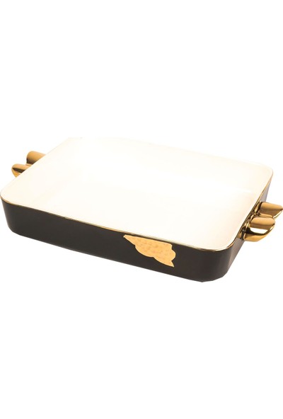 Mikasa Moor Porselen Servis Fırın Tepsi Siyah 33 x 18 cm