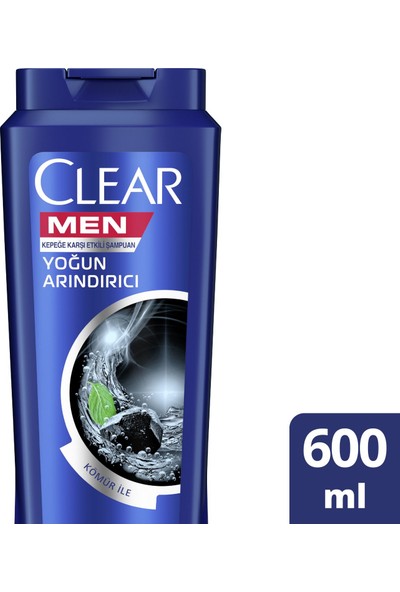 Clear Men Erkek Şampuan Yoğun Arındırıcı Kömür Özlü Kepeğe Karşı Etkili 600 ML Clear Men Erkek Şampuan Yoğun Arındırıcı Kömür Özlü Kepeğe Karşı Etkili 600 ML