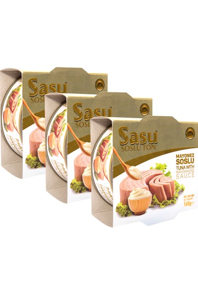 Sasu Mayonez Soslu Ton Balığı 3x160 g İri Parça Sasu Mayonez Soslu Ton Balığı 3x160 g İri Parça