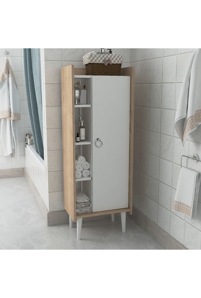Lagomood Ruby Çok Amaçlı Dolap Banyo Mutfak Beyaz Meşe Lagomood Ruby Çok Amaçlı Dolap Banyo Mutfak Beyaz Meşe