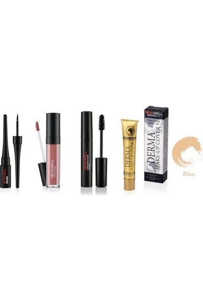 Newwell Porcelain Make Up Dipliner+Derma Yoğun Kapatıcı Fondöten 03 Silver+Porcelain Make Up Lipstick D-204 6 Ml+Maskara 6.50 gr Newwell Porcelain Make Up Dipliner+Derma Yoğun Kapatıcı Fondöten 03 Silver+Porcelain Make Up Lipstick D-204 6 Ml+Maskara 6.50 gr