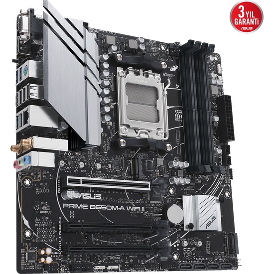 Asus Prıme B650M-A Wıfı Iı Amd B650 Am5 Ddr5 6400 Dp Hdmı Vga Çift M2 ...