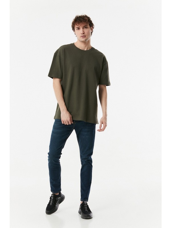 Fulla Moda Waffle Kumaş Bisiklet Yaka Oversize Tişört Fiyatı