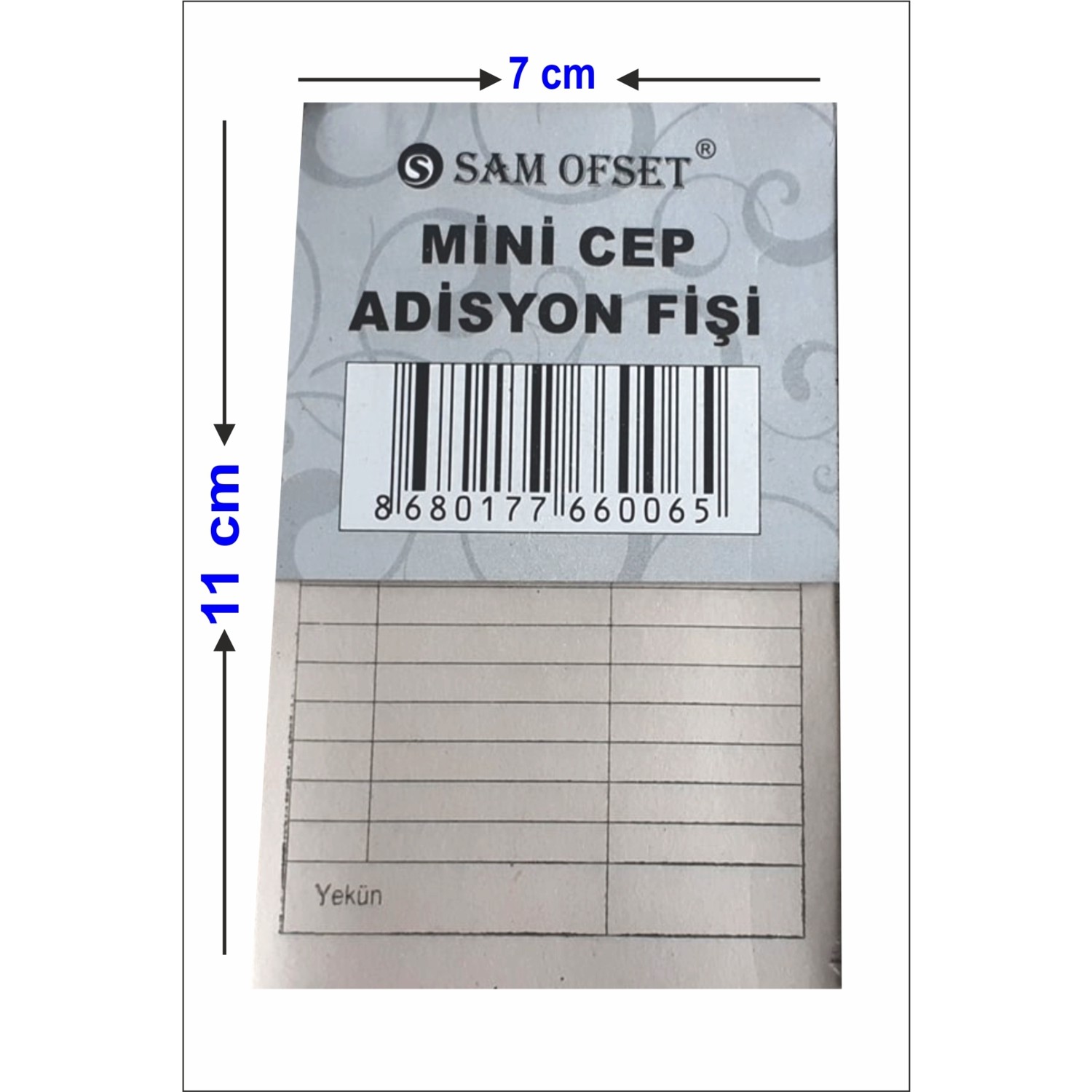 Sam Ofset Mini Cep Adisyon Fişi, Adisyon Defteri 7X11 cm 100 Fiyatı