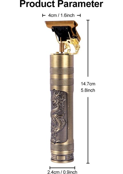 Sentk Ejderha Desenli Altın Sarısı USB ile Şarj Tıraş Fiyatı