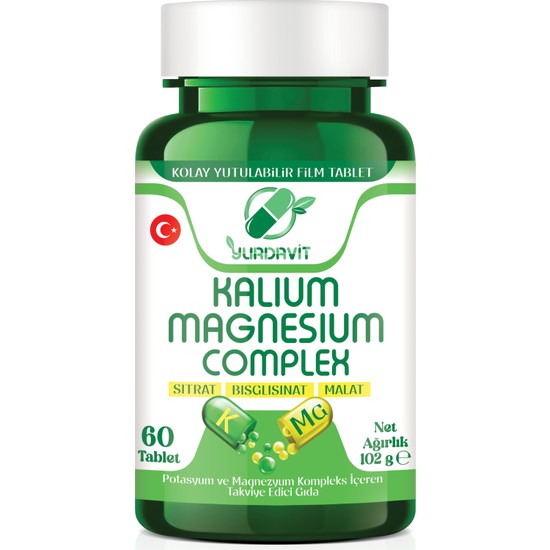 Yurdavit Kalium Magnesium Complex 60 Tablet Potasyum Fiyatı