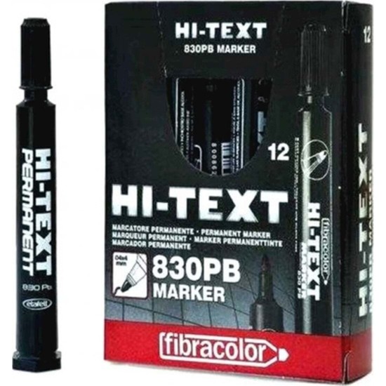 Hi-Text Permanent M. Yuvarlak Uç Siyah 830PB 12LI Fiyatı
