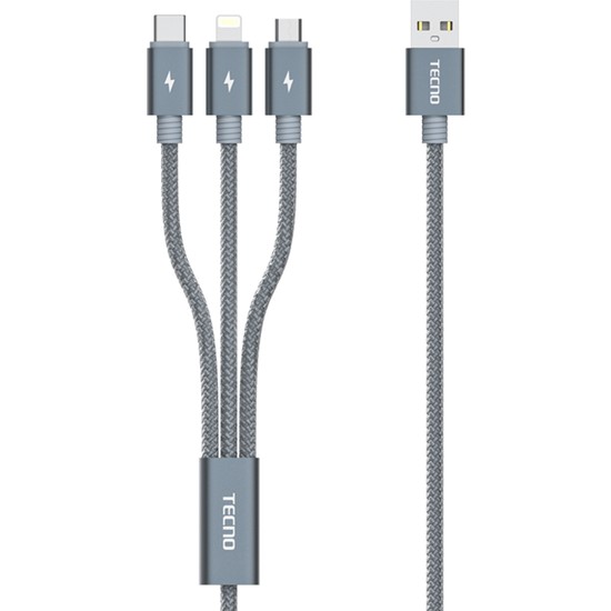 Tecno Spark 8 3in1 Lightning, Type-C, Micro Çıkışlı Örgülü Fiyatı