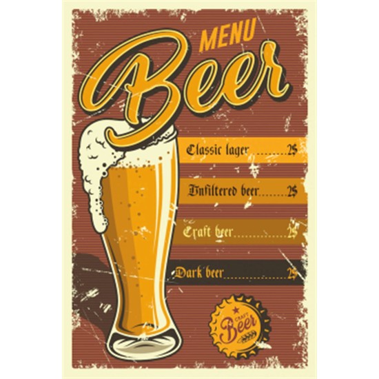 Wonder Like Bira Menüsü Retro Ahşap Poster Fiyatı