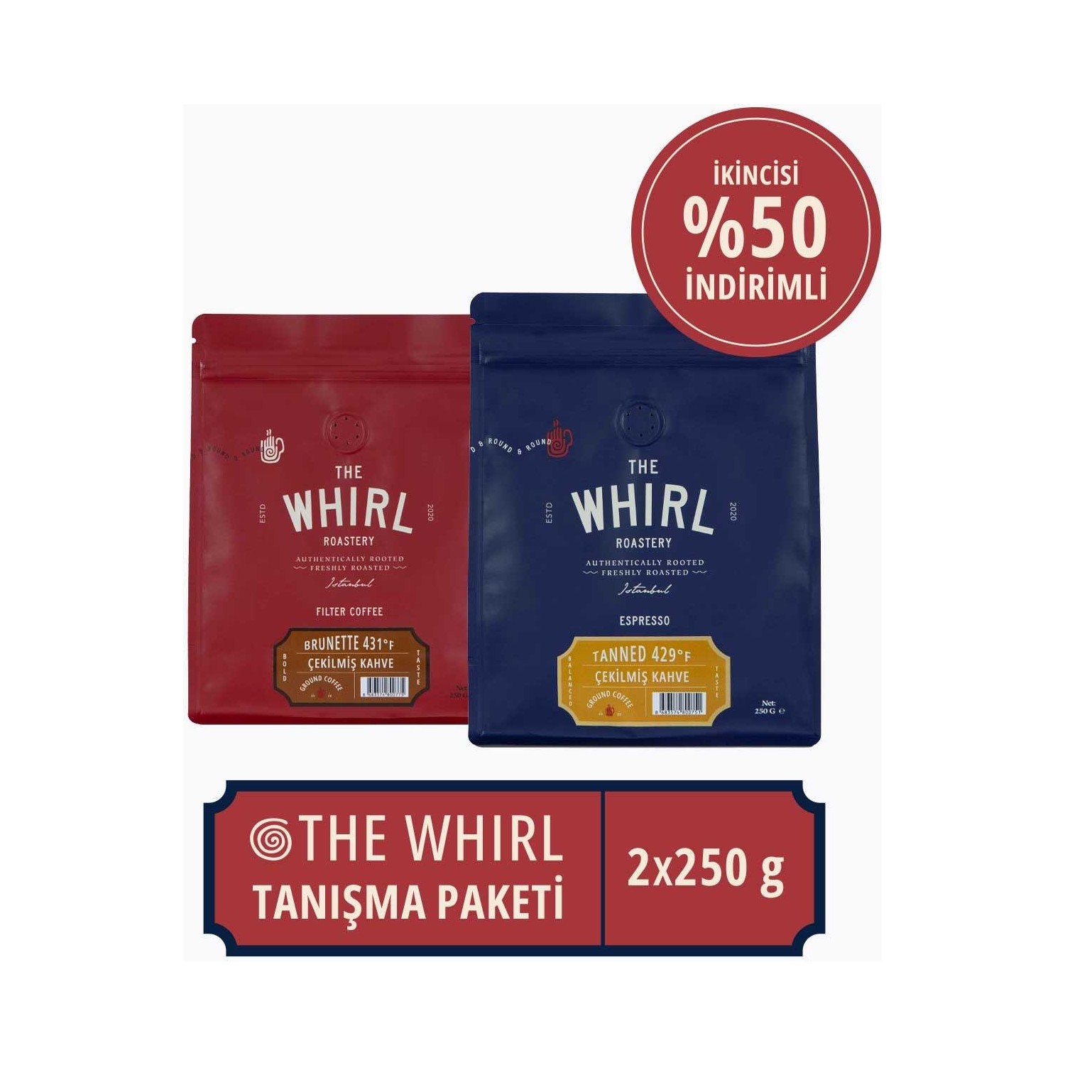 The Whirl Espresso Çekilmiş Kahve Tanışma Paketi 250 gr x 2 Fiyatı