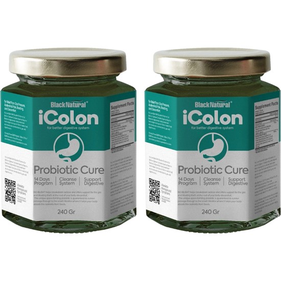 Black Natural Icolon Probiotic Cure- Icolon Bağırsakk 2 Adet Fiyatı