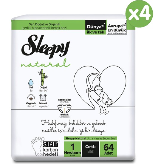 Sleepy Natural Ultra Paket Bebek Bezi 1 Numara Newborn 256 Fiyatı