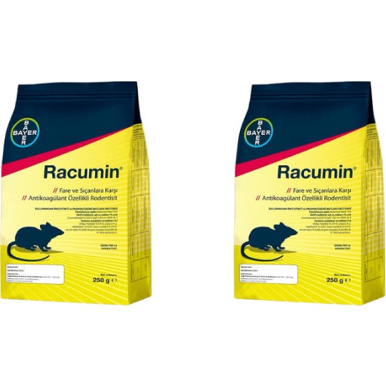 Bayer Racumin Fare ve Sıçanlar İçin Etkili Tahıl 2 x 250 gr Fiyatı