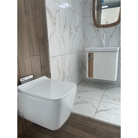 Turkuaz Cerastyle Hera Rimless Asma Klozet +Duroplast Yavaş Fiyatı