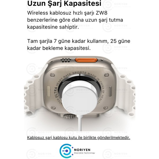 Noriyen Watch Zw8 Ultra Max 2023 Model 49 mm 2.05 Inch Ios Fiyatı