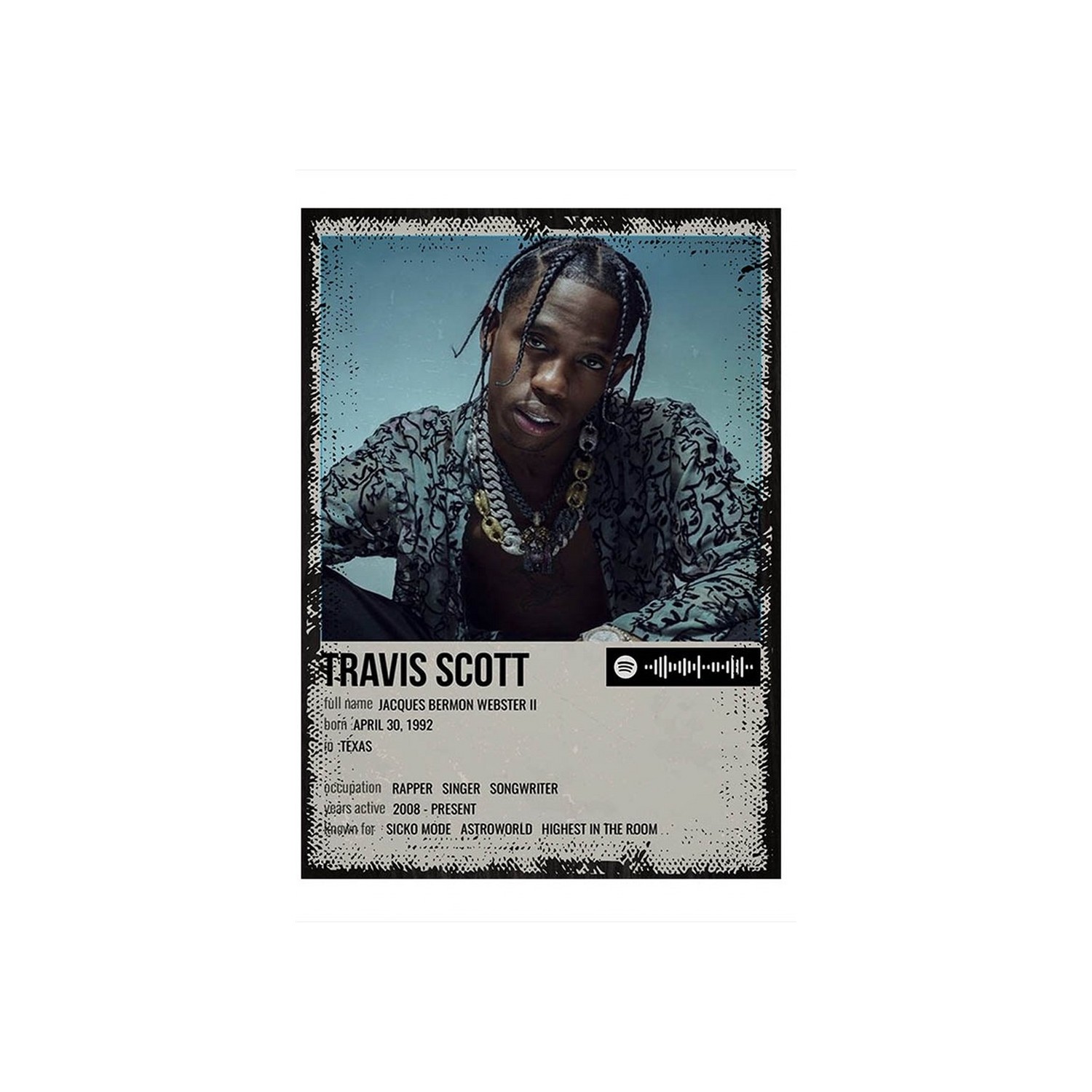 Ekart Travis Scott Spotify Kodlu Albüm Kapağı Tablo Fiyatı