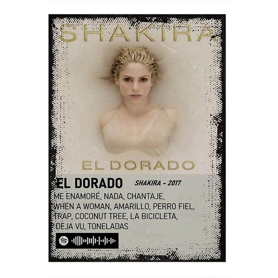 Ekart Shakira El Dorado Spotify Kodlu Albüm Kapağı Tablo Fiyatı 0266