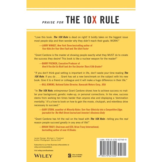 The 10X Rule: The Only Difference Between Success And Kitabı