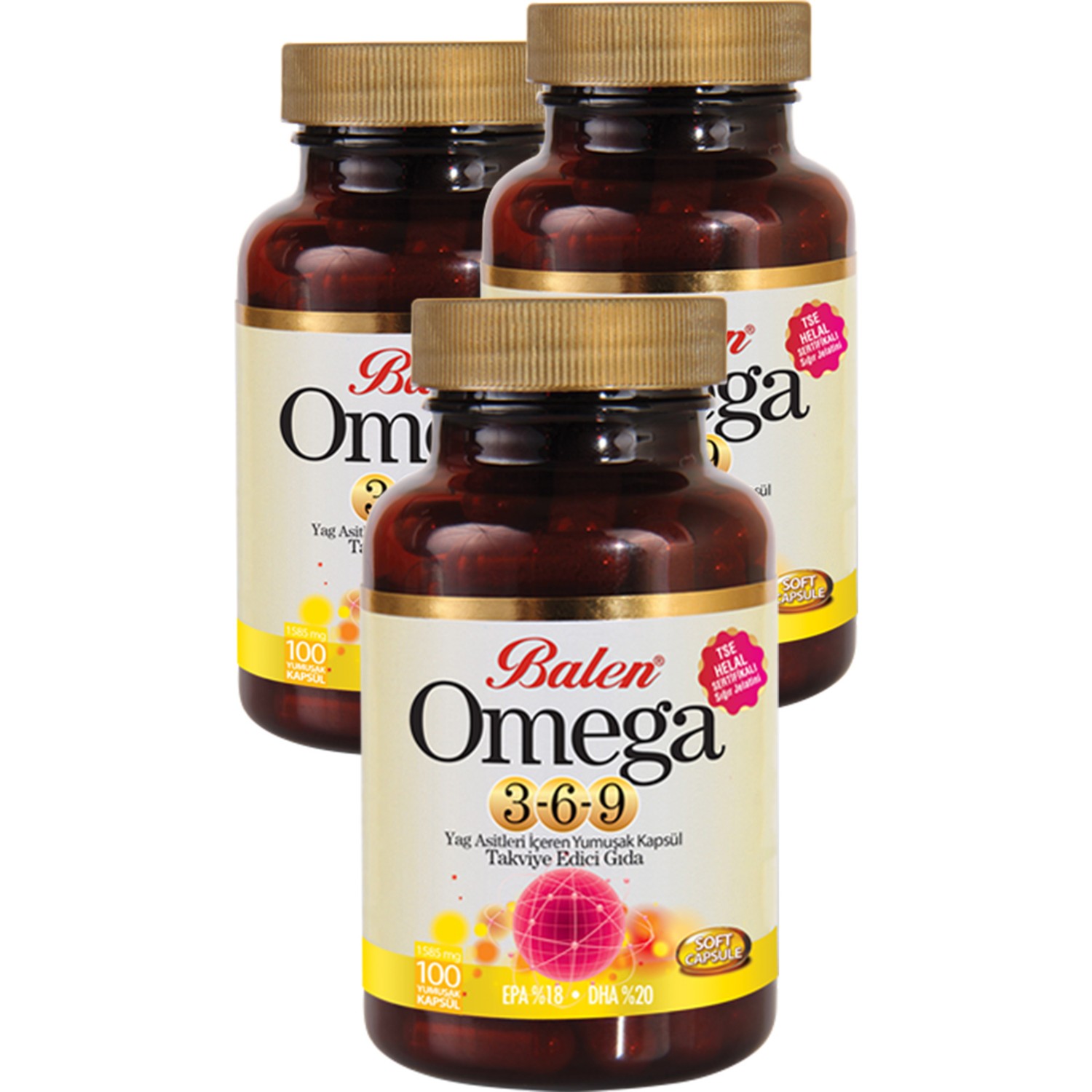 Balen 3 Kutu Omega 3 6 9 Kapsül 1585 Mg x 100 Yumuşak Kapsül Fiyatı