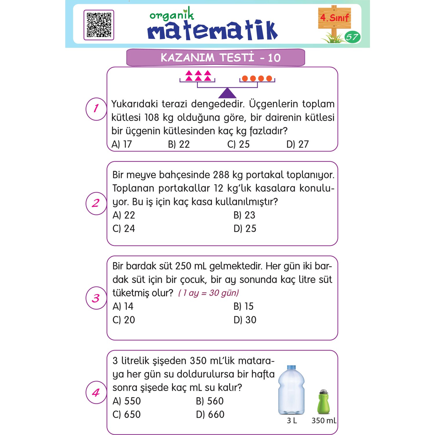 Bilge Bulut Yayınları Organik Matematik - 4 Kitabı ve Fiyatı