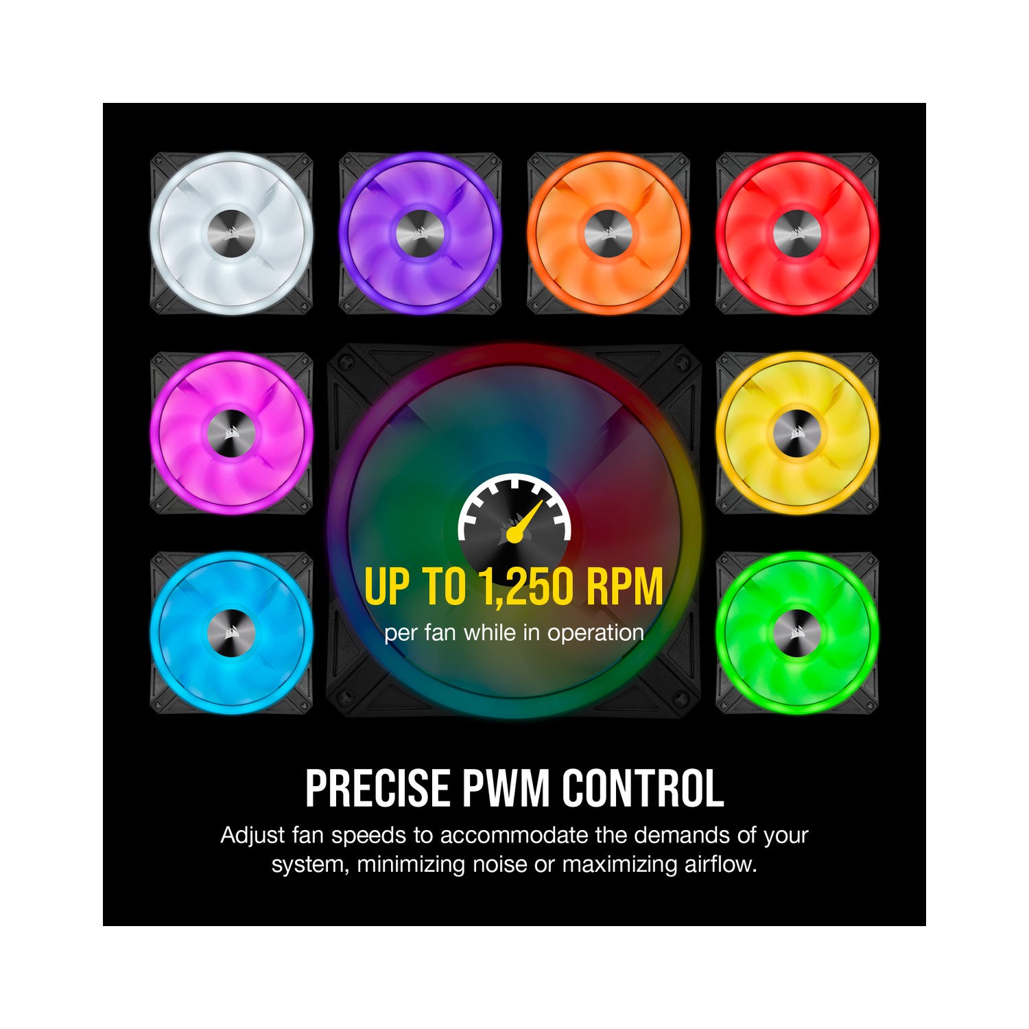 CORSAIR CO-9050100-WW İCUE QL140 RGB 140 MM DÖRT RGB RENK DÖNGÜLÜ PWM ...