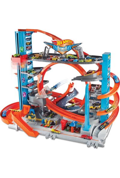  Hot Wheels Köpek Balıklı Ultimate (Mega) Garaj 90 Araç Kapasiteli Çemberli FTB69  Hot Wheels Köpek Balıklı Ultimate (Mega) Garaj 90 Araç Kapasiteli Çemberli FTB69