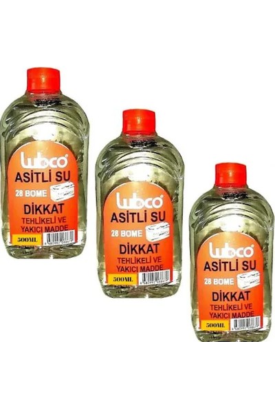 Lubco Asitli Su Akü Asidi 500 ml 3 Adet Lubco Asitli Su Akü Asidi 500 ml 3 Adet