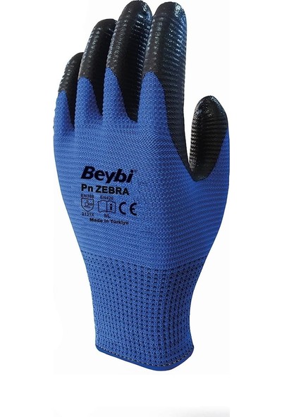 Beybi Zebra Nitril Kaplama Örme Eldiven Işçi Eldiveni Mavi 15'li Beybi Zebra Nitril Kaplama Örme Eldiven Işçi Eldiveni Mavi 15'li