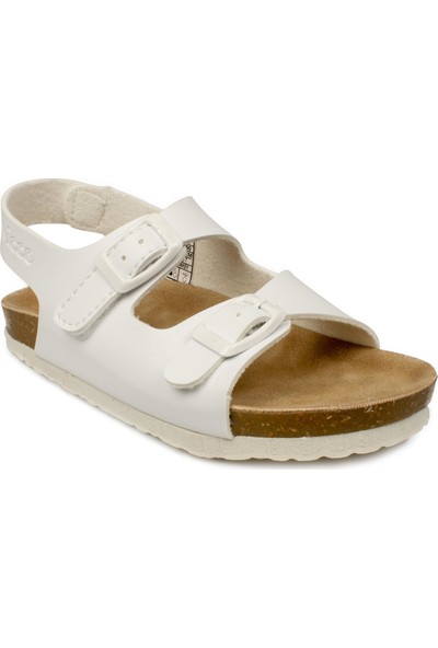 Vicco Last Metalik Unisex Bebe Beyaz Sandalet