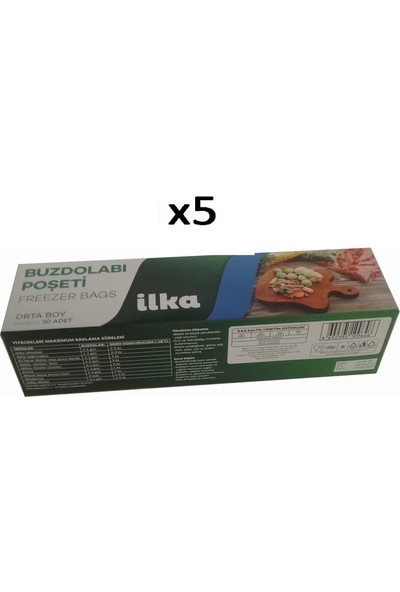 Ilka Orta Boy Buzdolabı Poşeti 5 Paket 150'Lİ