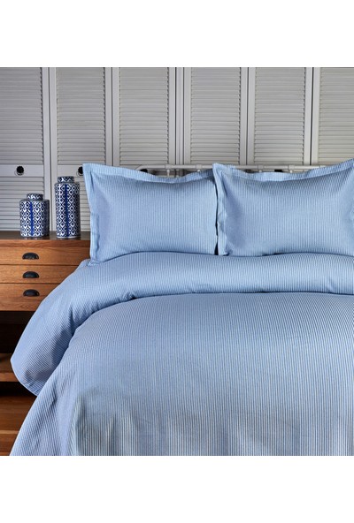 Karaca Home Lexus Mavi Çift Kişilik Yatak Örtüsü Seti