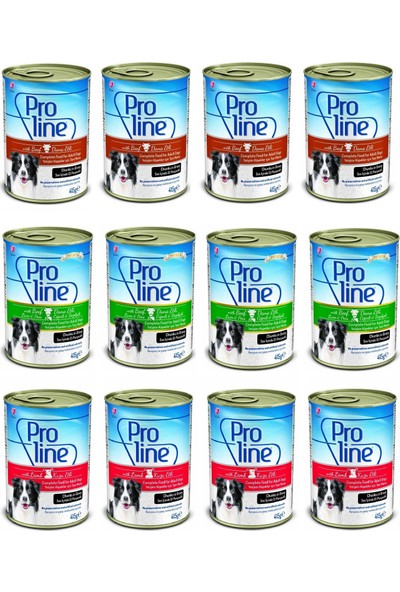 Pro Line Dana Etli Kuzulu Bezelyeli Yetişkin Köpek Konservesi 415 gr 12'li Pro Line Dana Etli Kuzulu Bezelyeli Yetişkin Köpek Konservesi 415 gr 12'li