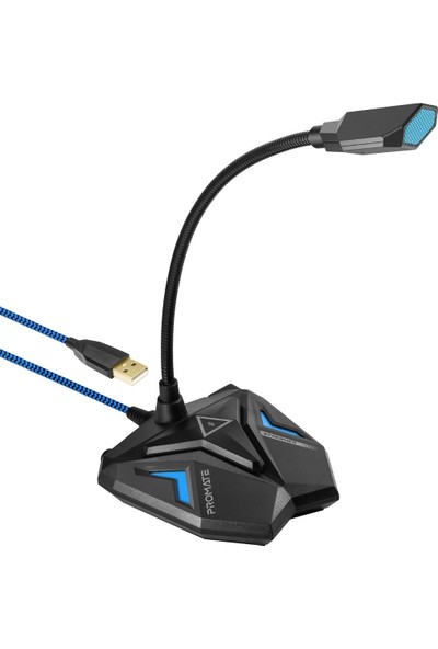 Promate Streamer Mikrofon Oyun & Oyuncu Tip USB LED Işıklı Kayıt İçin Uygun Promate Streamer Mikrofon Oyun & Oyuncu Tip USB LED Işıklı Kayıt İçin Uygun