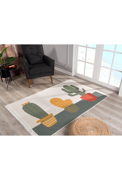 Caretta Home 120x180 Kaktüs Desenli Dokuma Kilim