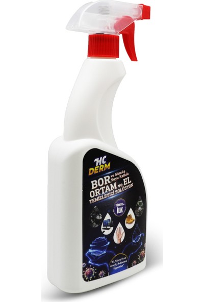 Hc Derm Bor ve Gümüş Suyu Katkılı El ve Ortam Temizleyici Solüsyon 650 ml Hc Derm Bor ve Gümüş Suyu Katkılı El ve Ortam Temizleyici Solüsyon 650 ml