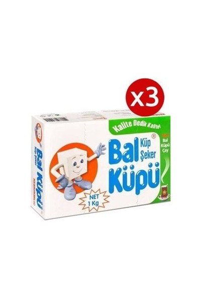 Balküpü Küp Şeker 1 kg x 3