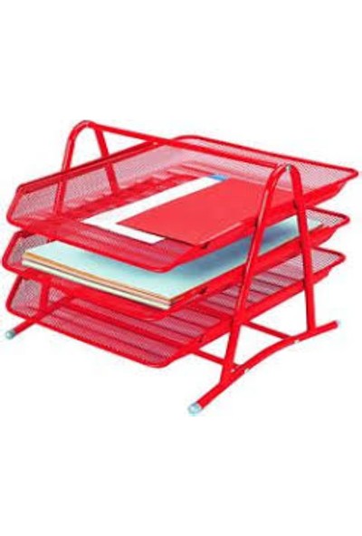 Gıpta Hareketli Evrak Rafı 3'lü Kırmızı