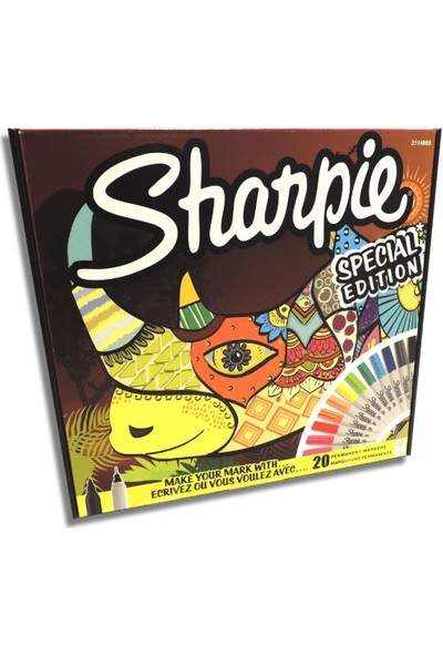 Sharpie Fine Permanent Markör 20'li Karışık kutu- Gergedan Sharpie Fine Permanent Markör 20'li Karışık kutu- Gergedan