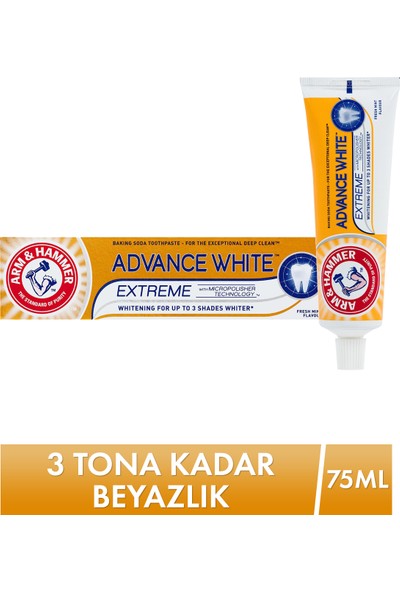 Arm Hammer 3 Tona Kadar Beyazlatıcı Diş Macunu - Advance White 75 Ml Arm Hammer 3 Tona Kadar Beyazlatıcı Diş Macunu - Advance White 75 Ml