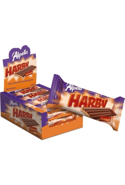 Ülker Alpella Harby Karamelli Kaplamalı Bisküvi 25 gr 24'lü