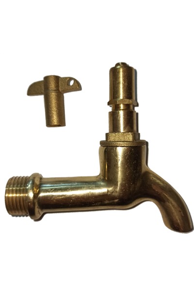 Damlasu Anahtarlı Sarı Bahçe Musluğu