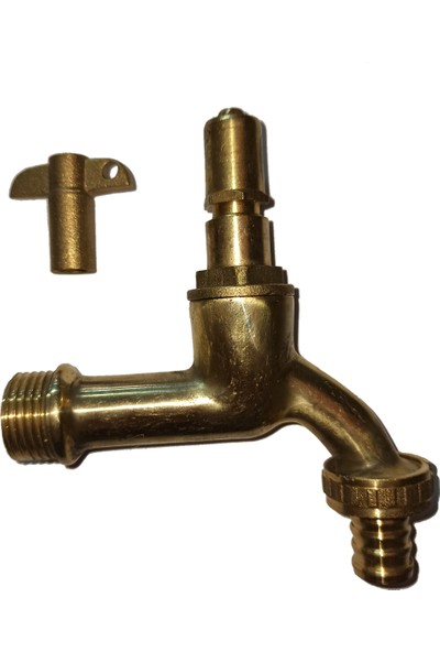 Damlasu Anahtarlı Hortum Rekorlu Bahçe Musluğu Sarı