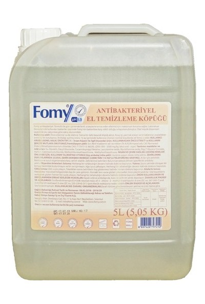 Fomy Antibakteriyel Köpük Sabun 5 lt x 2 Adet Fomy Antibakteriyel Köpük Sabun 5 lt x 2 Adet