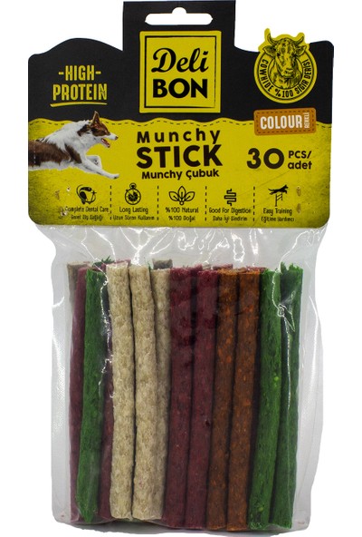 Delibon Munchy Çubuk Orta Boy 30Lu Paket Karışık Renk Delibon Munchy Çubuk Orta Boy 30Lu Paket Karışık Renk