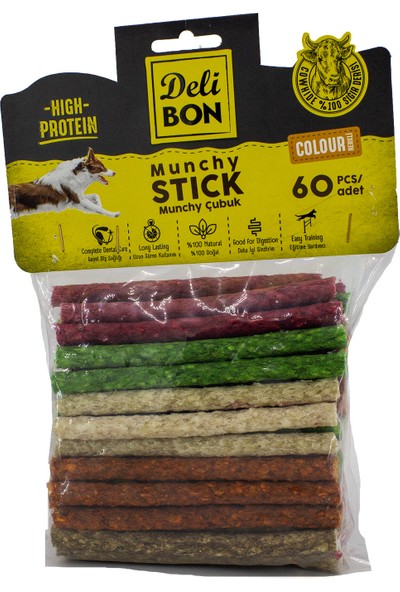 Delibon Munchy Çubuk Orta Boy 60Lı Paket Karışık Renk Delibon Munchy Çubuk Orta Boy 60Lı Paket Karışık Renk