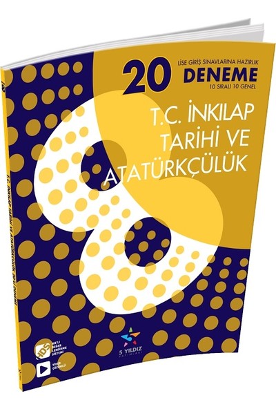 5 Yıldız Yayınları 8. Sınıf T.C İnkılap Tarihi ve Atatürkçülük 20'li Deneme