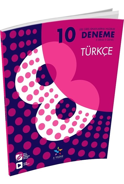 5 Yıldız Yayınları 8. Sınıf Türkçe 10'lu Deneme