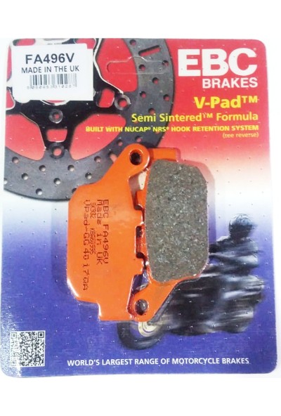 Ebc Yarı Sinterli Balata Fa496V Arka Cbr 250 R Nc 750 S X Cbr 650 Fa Cb 650 Gw 250 Inazuma Arka Kawasakı Z 800 Arka 306