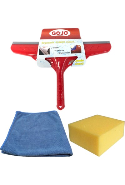 Gojo Cam Çekçek Büyük + Mikrofiber Bez + Sünger Gojo Cam Çekçek Büyük + Mikrofiber Bez + Sünger